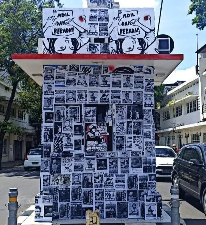 Menarik Perhatian Masyarakat, Pos Polisi di Malang Dipenuhi Tempelan ...