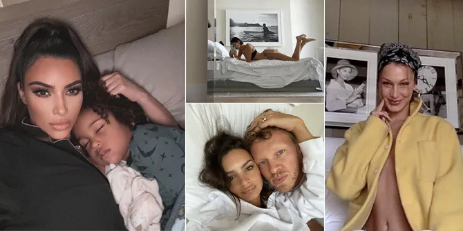 8 Foto Artis Hollywood Saat Berpose di Atas Ranjang, Pose Hot Pakai Lingerie - Tidur Bareng Anak ...